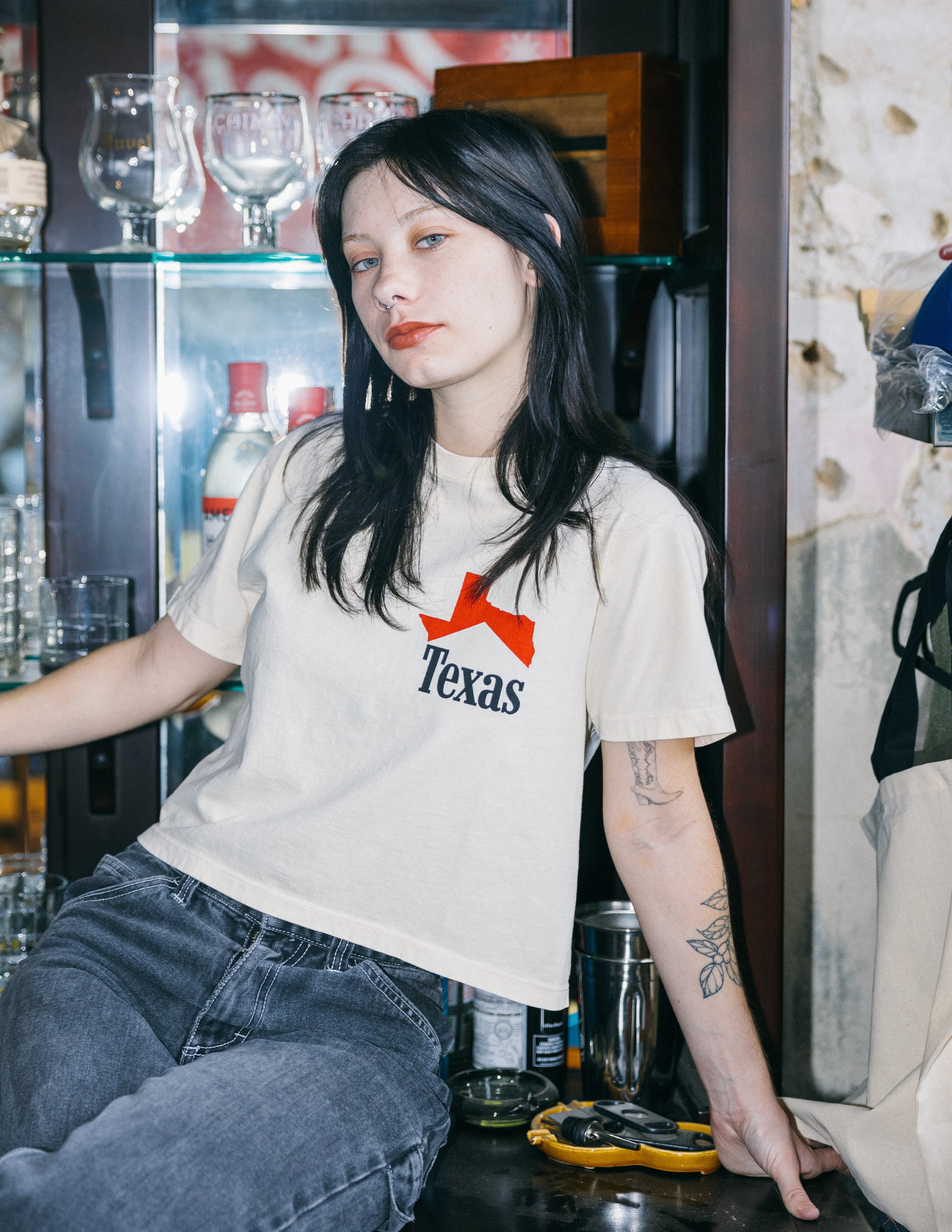 Texas ICON Crop Top T-Shirt (Ivory) – Norman Roscoe